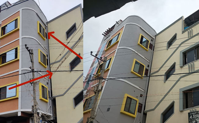 ರಾಯಚೂರು | ಕಟ್ಟಡದ ಮೇಲೆ ವಾಲಿ ನಿಂತ ಮತ್ತೊಂದು ಕಟ್ಟಡ | building leaning on ...